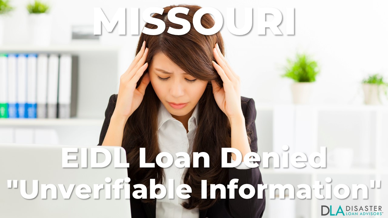 Missouri EIDL Unverifiable Information | DisasterLoanAdvisors.com