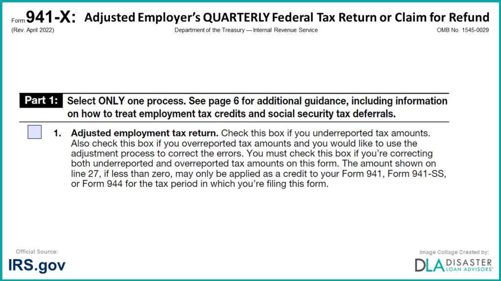 941-X: 1. Adjusted Employment Tax Return, Form Instructions (2024 ...