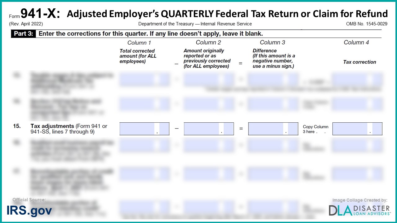 941-X: 15. Tax Adjustments, Form Instructions (2024 updates ...