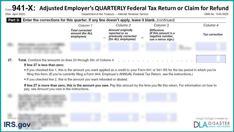 941-X: 27. Total, Form Instructions (revised 2024 ...