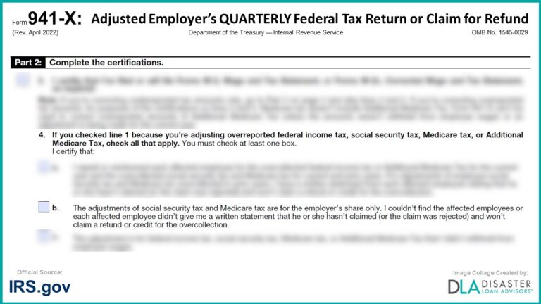 941-X: 4b. Certifying Overreporting Adjustments, Form Instructions ...