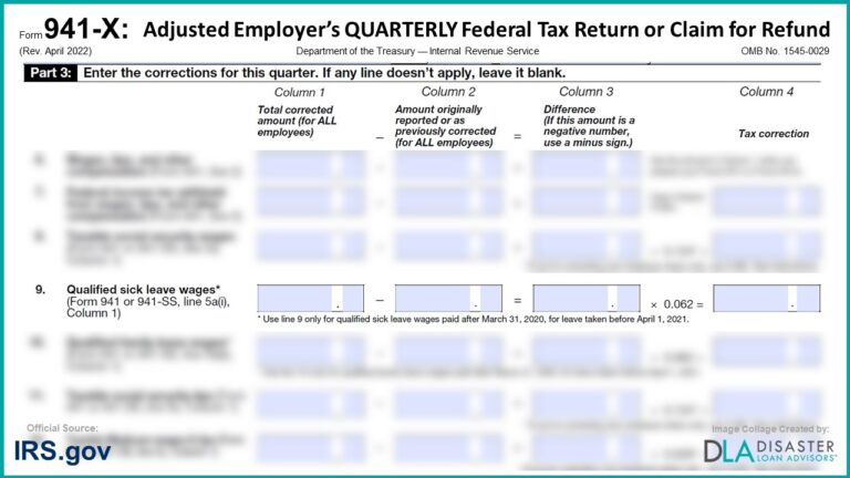 941-X: 9. Qualified Sick Leave Wages, Form Instructions (2024 updates ...