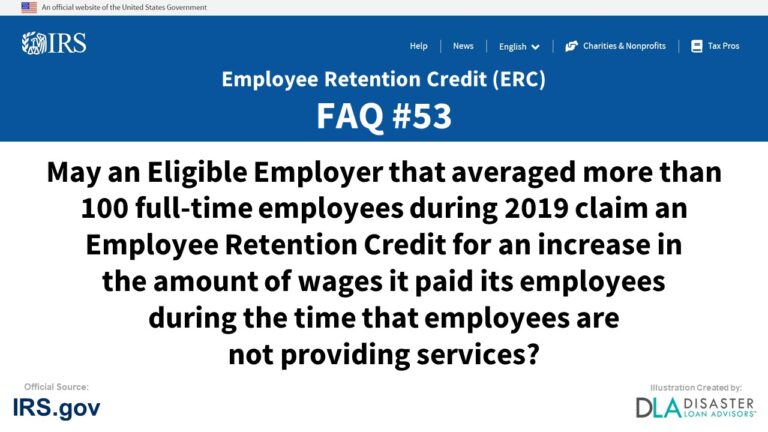 ERC Credit FAQ #53. May An Eligible Employer That Averaged More Than ...