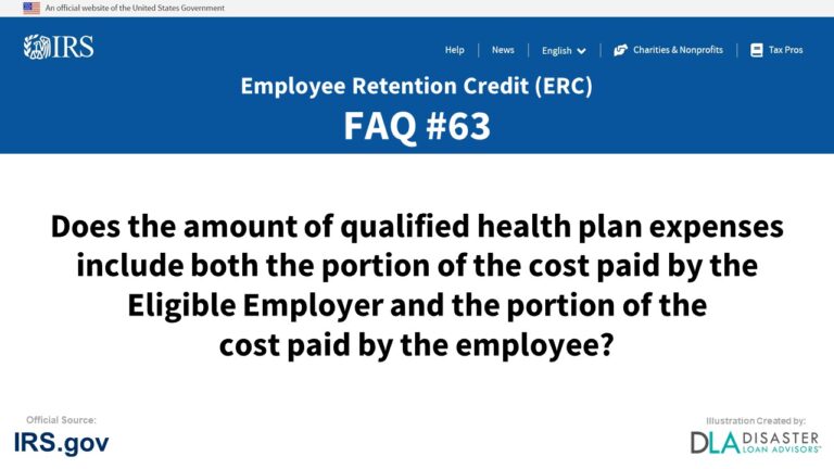 ERC Credit FAQ #63. Does The Amount Of Qualified Health Plan Expenses ...