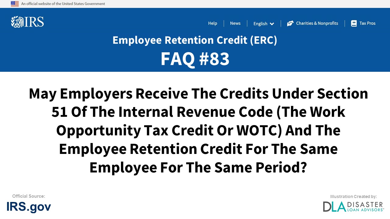 ERC Credit FAQ #83. May Employers Receive The Credits Under Section 51 ...