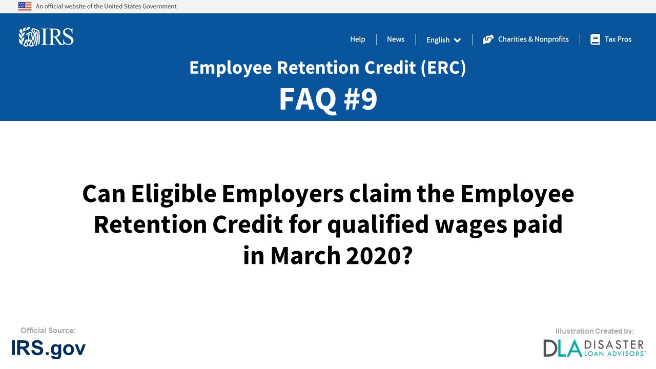 ERC Credit FAQ #9. Can Eligible Employers Claim The Employee Retention ...