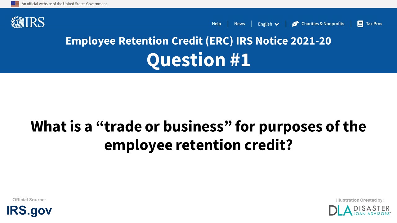 What is a “Trade Or Business” For Purposes of The Employee Retention ...