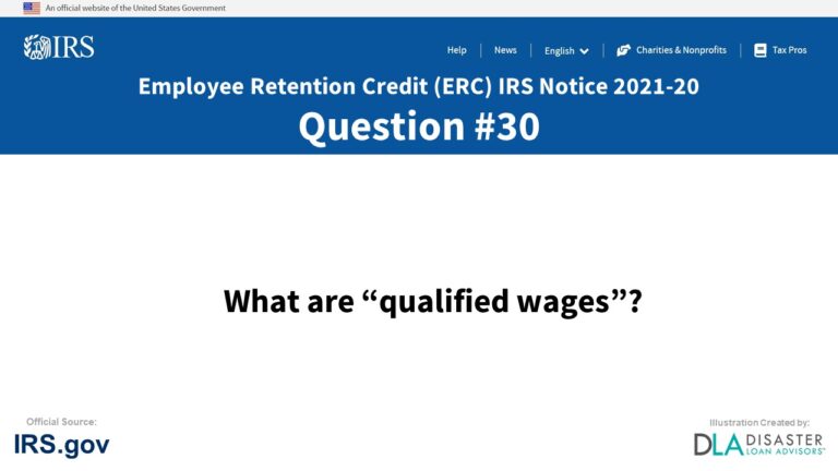 What Are Qualified Wages 30 ERC IRS Notice 2021 20 