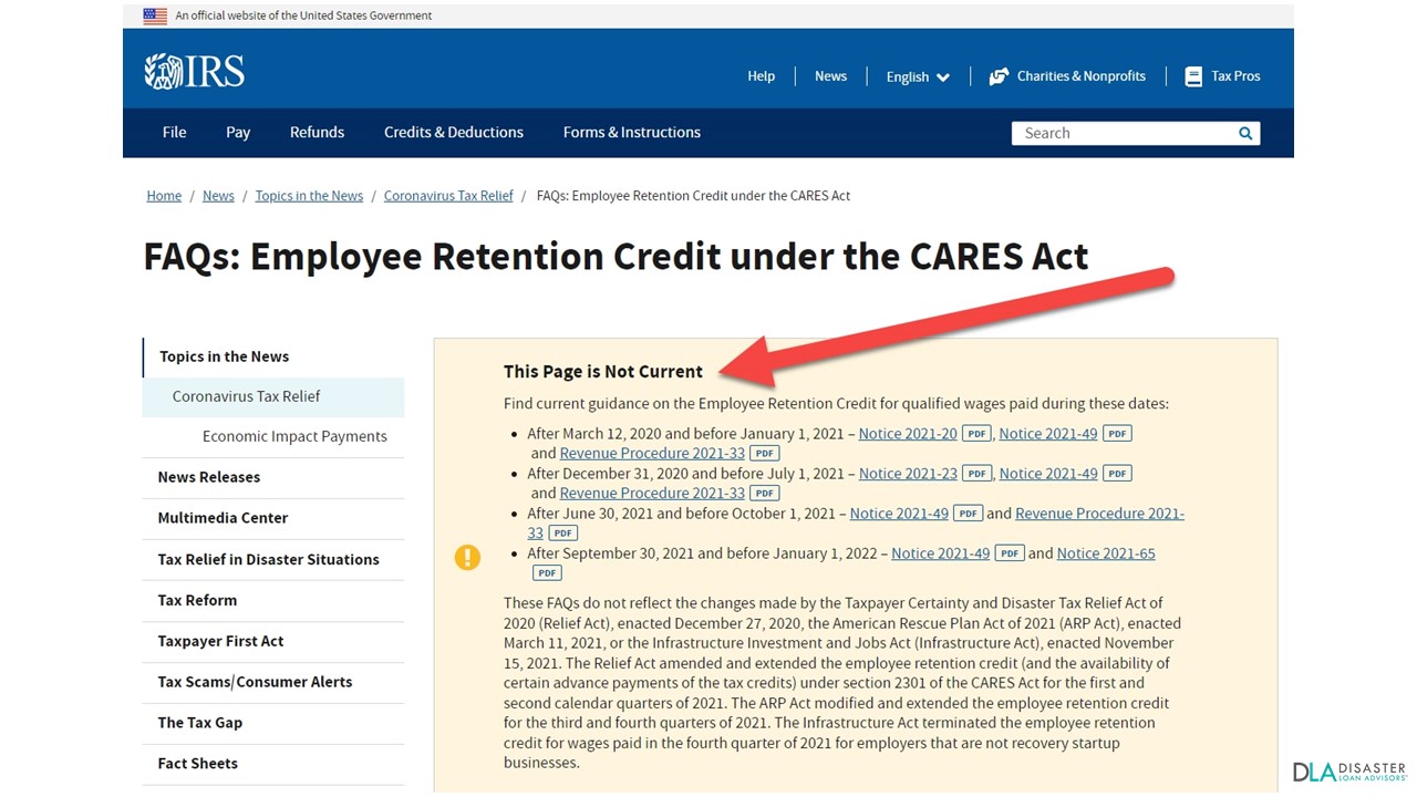 Employee Retention Credit (ERC) Tax Refund Program from the IRS ...